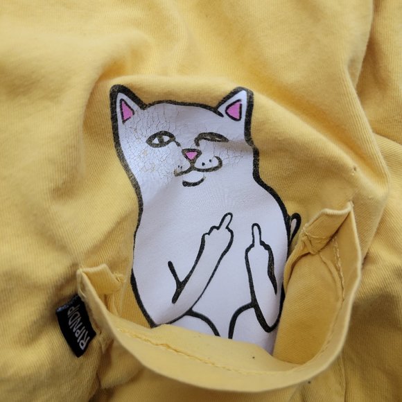 Ripndip | Tops | Ripndip Yellow Peeking Nerm Flip Off Cat T Shirt ...